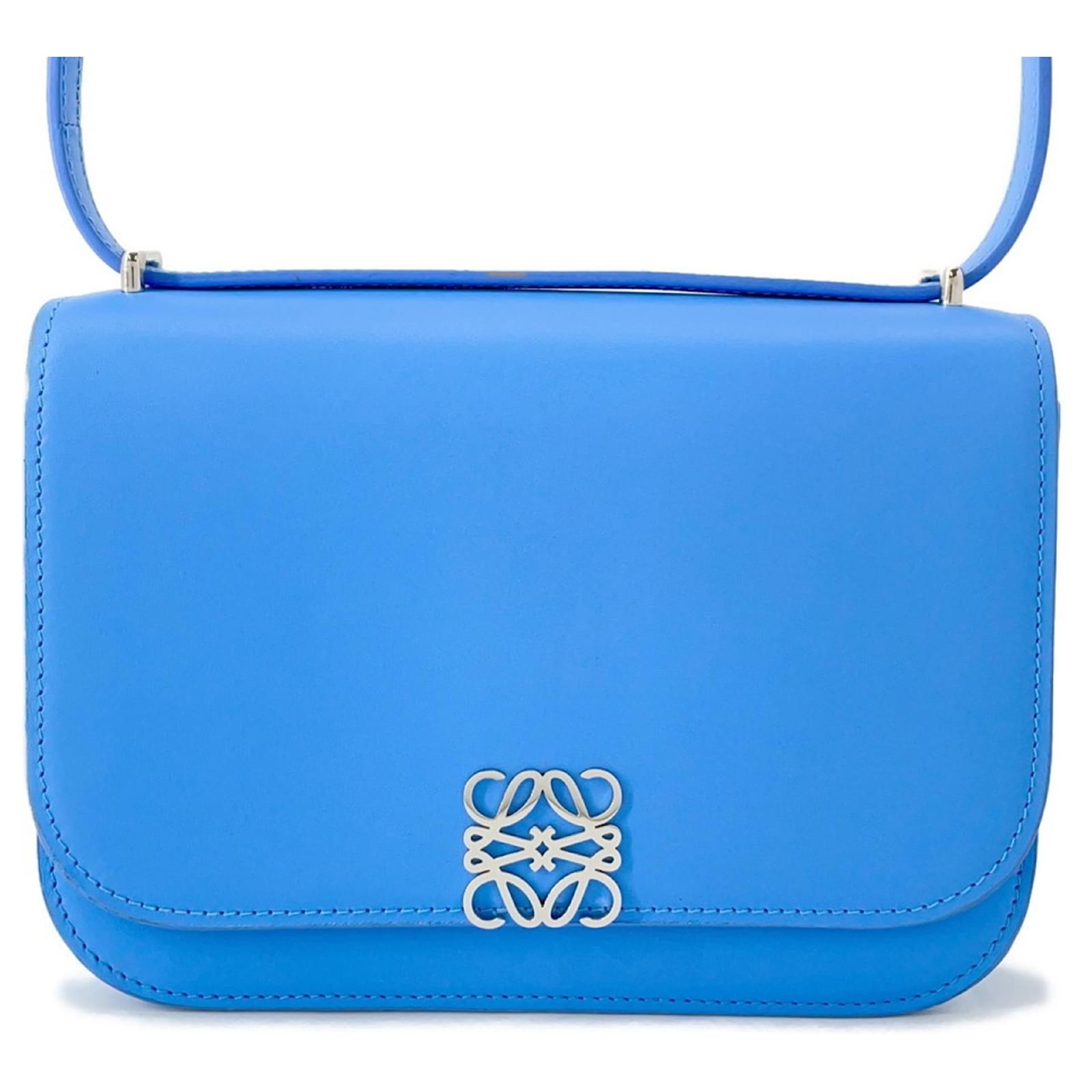 Loewe Goya Anagram Leather Shoulder Bag Light blue ref.2632181 - Joli ...