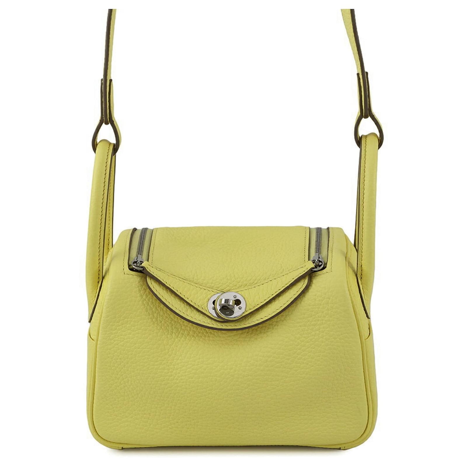 Hermès Hermes Lindy Mini Limoncello Shoulder Bag Yellow Leather ref ...