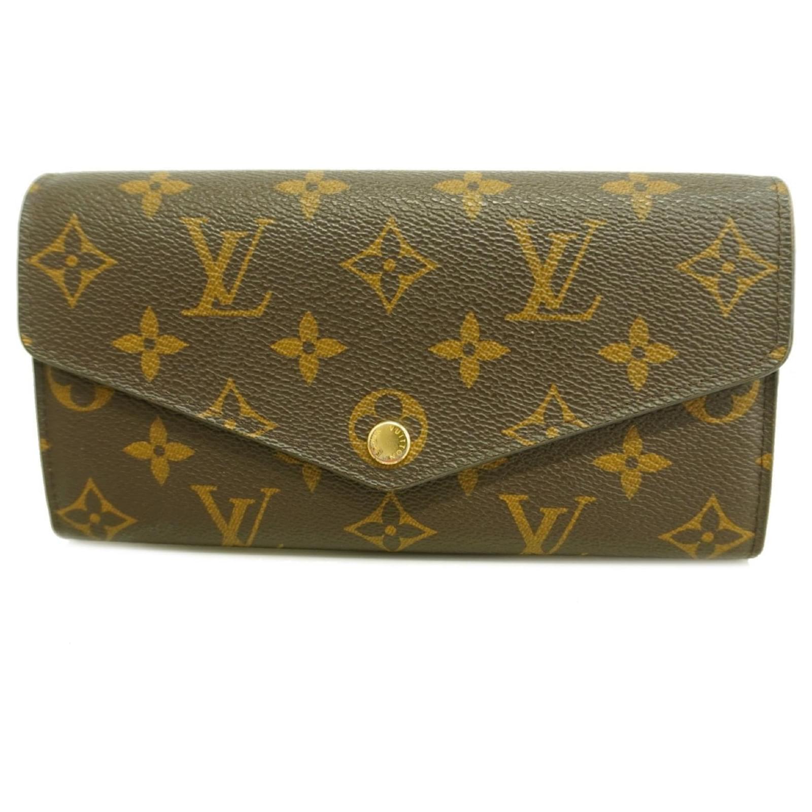Louis Vuitton Monogram Portefeuille Sarah Long Wallet Brown Red ref ...