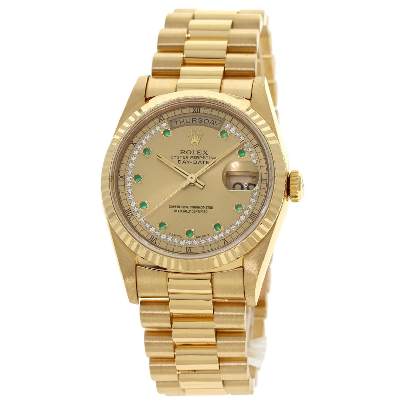 Rolex Day-Date Emerald and Diamond Watch ref.2633470 - Joli Closet