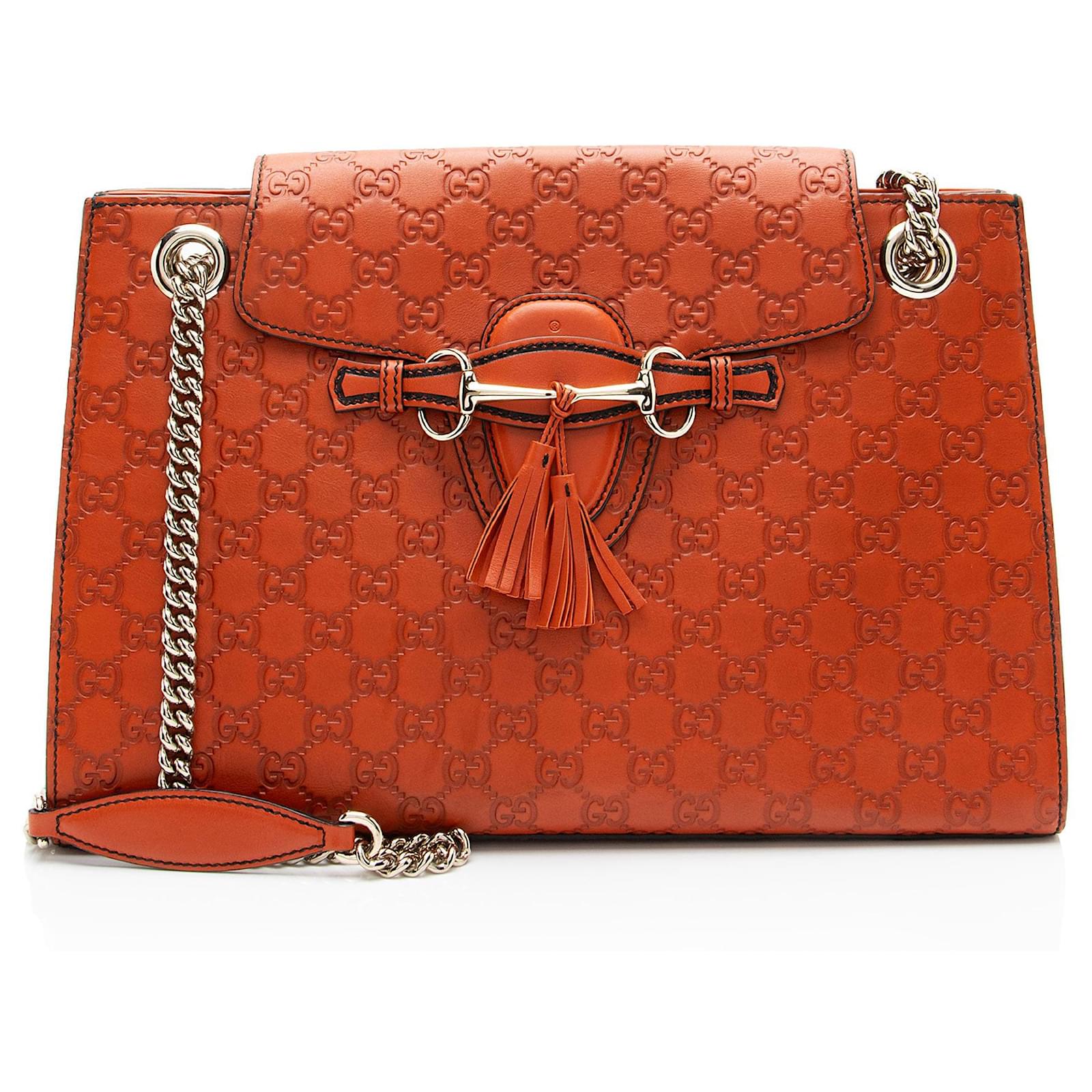 Gucci Guccissima Leather Emily Large Shoulder Bag Orange ref.2634745 ...