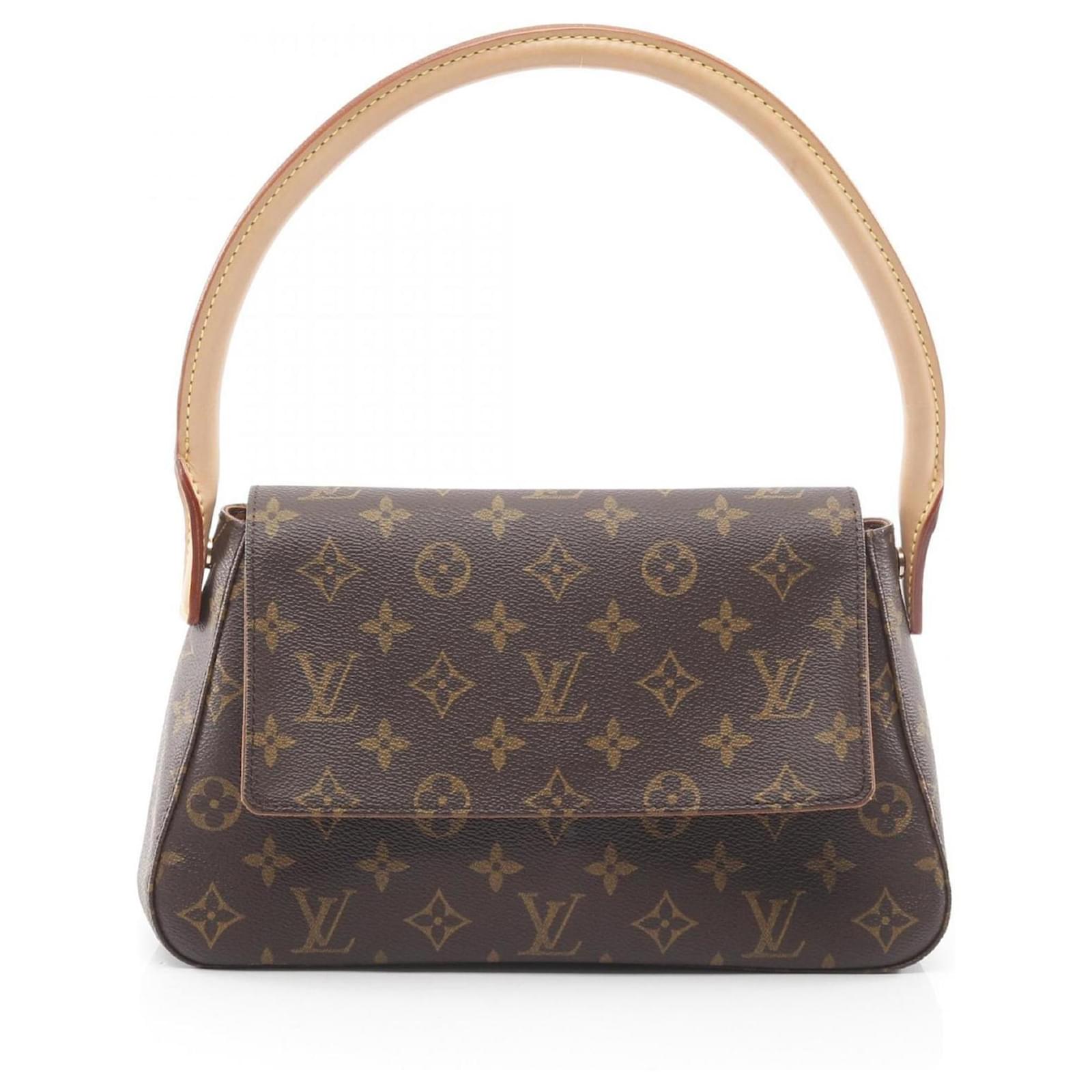 Louis Vuitton Mini Looping Monogram Handbag Brown Leather Patent ...