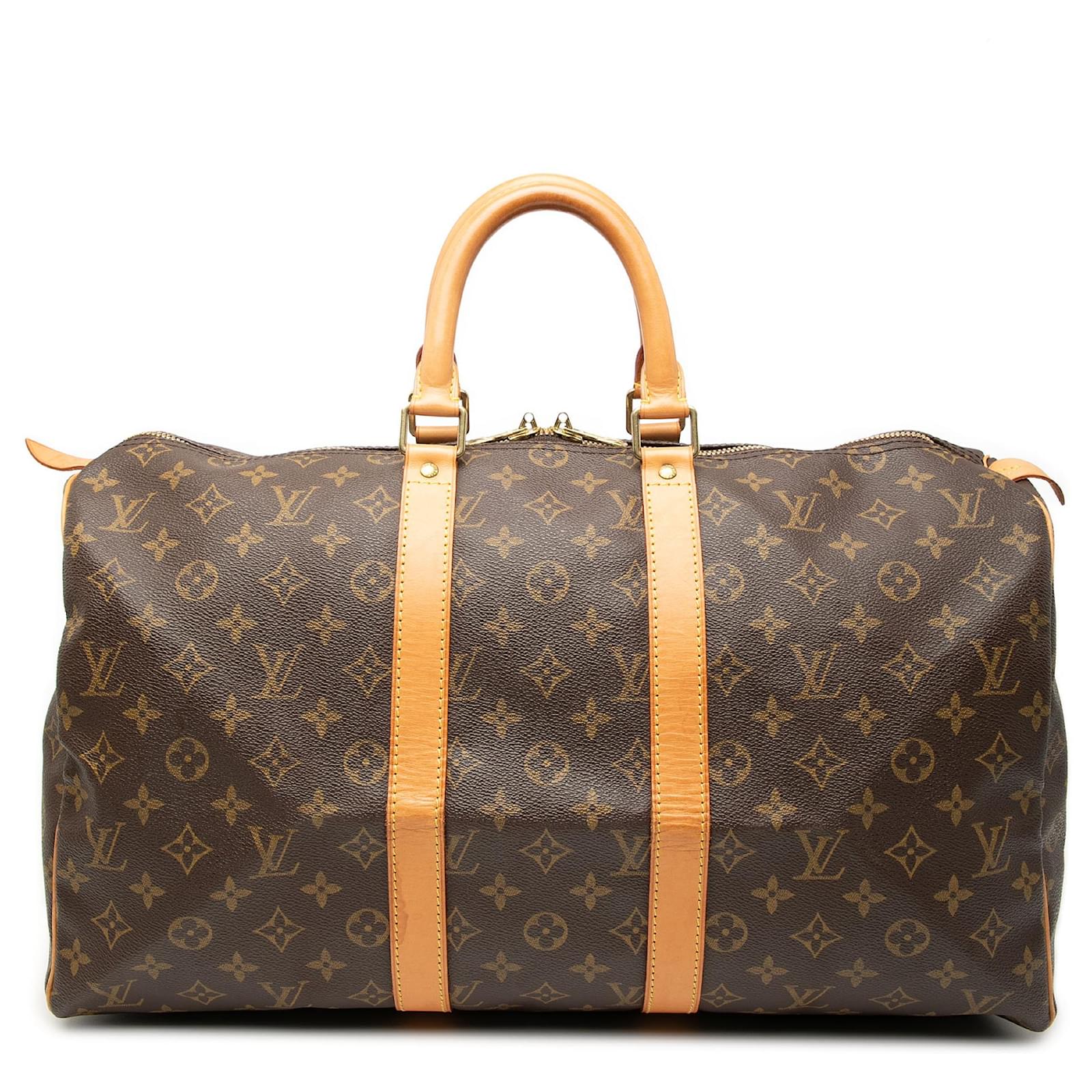 Louis Vuitton Brown Monogram Keepall 45 Leather Cloth ref.2640223 ...