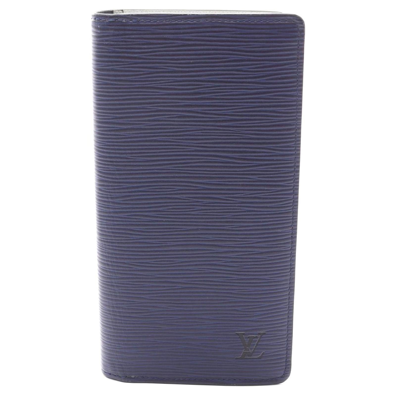 Louis Vuitton Epi Leather Long Wallet Blue Pony-style calfskin ref ...