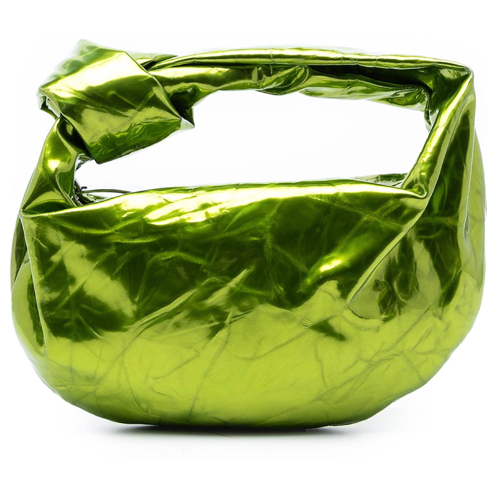 Bottega Veneta Green Mini Metallic Crushed Calfskin Jodie Leather Pony ...
