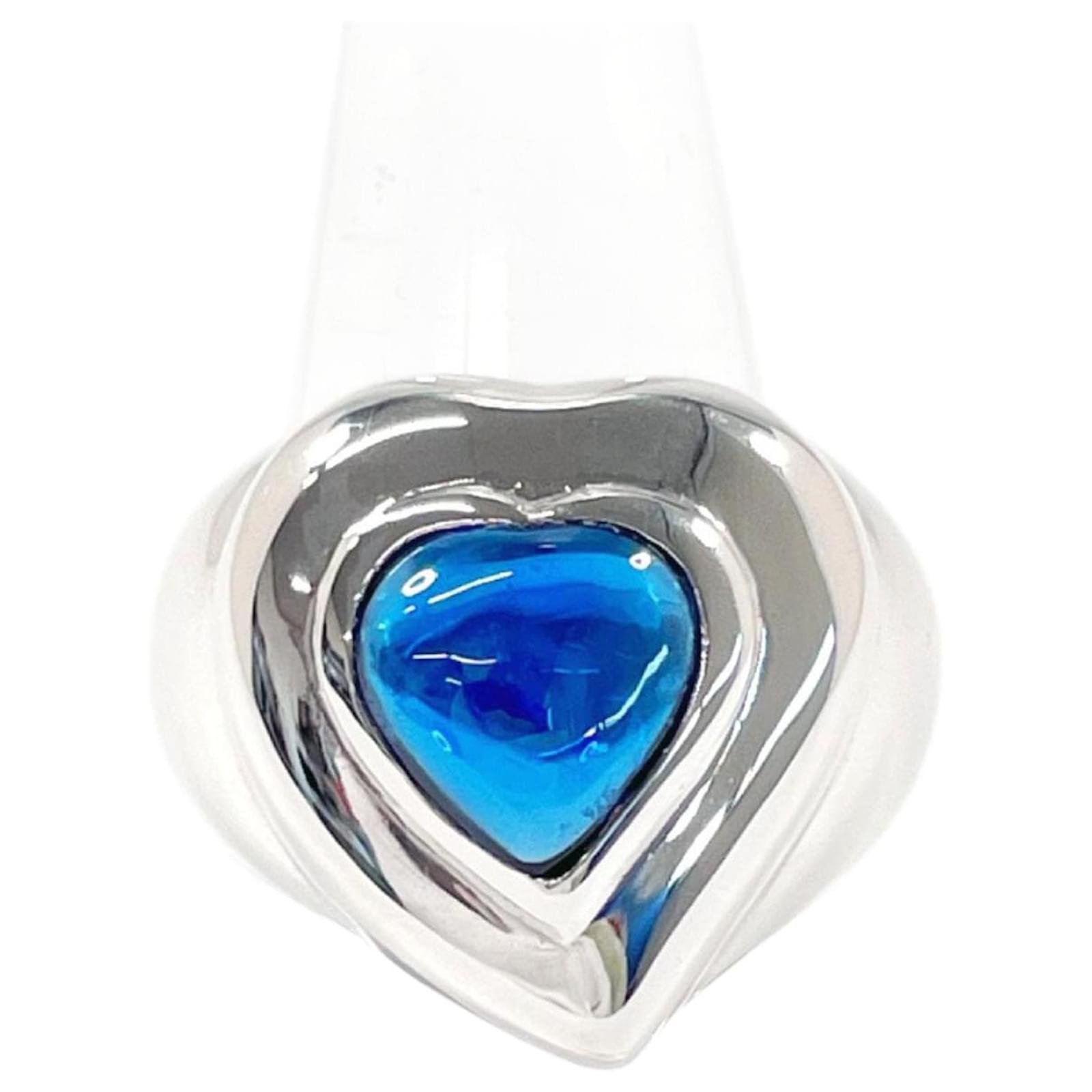 Yves Saint Laurent Heart Ring in Silver 925 Silvery Blue ref.2643400 ...
