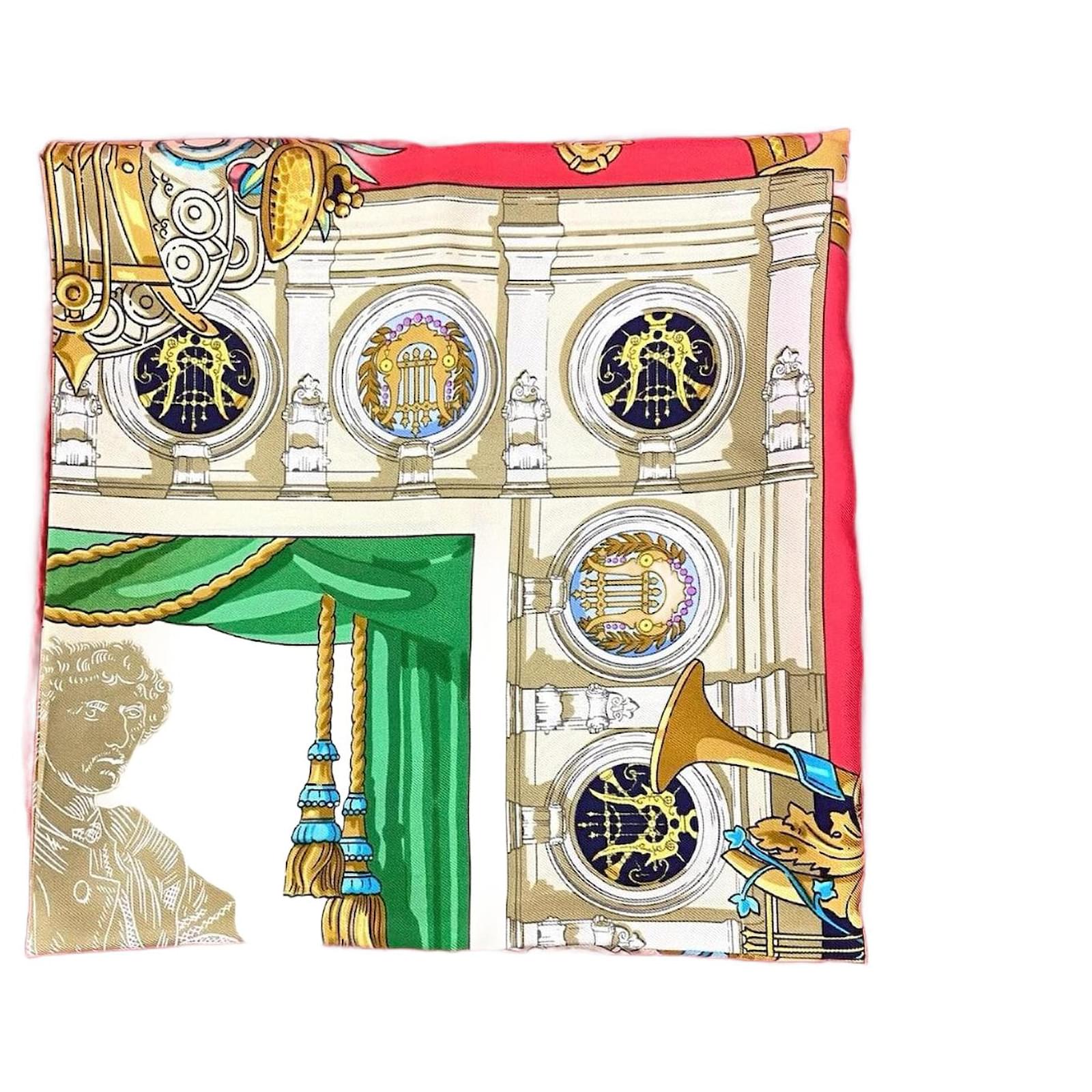 Hermès Hermes HOMMAGE A CHARLES GARNIER Silk Scarf Red Multiple colors ...