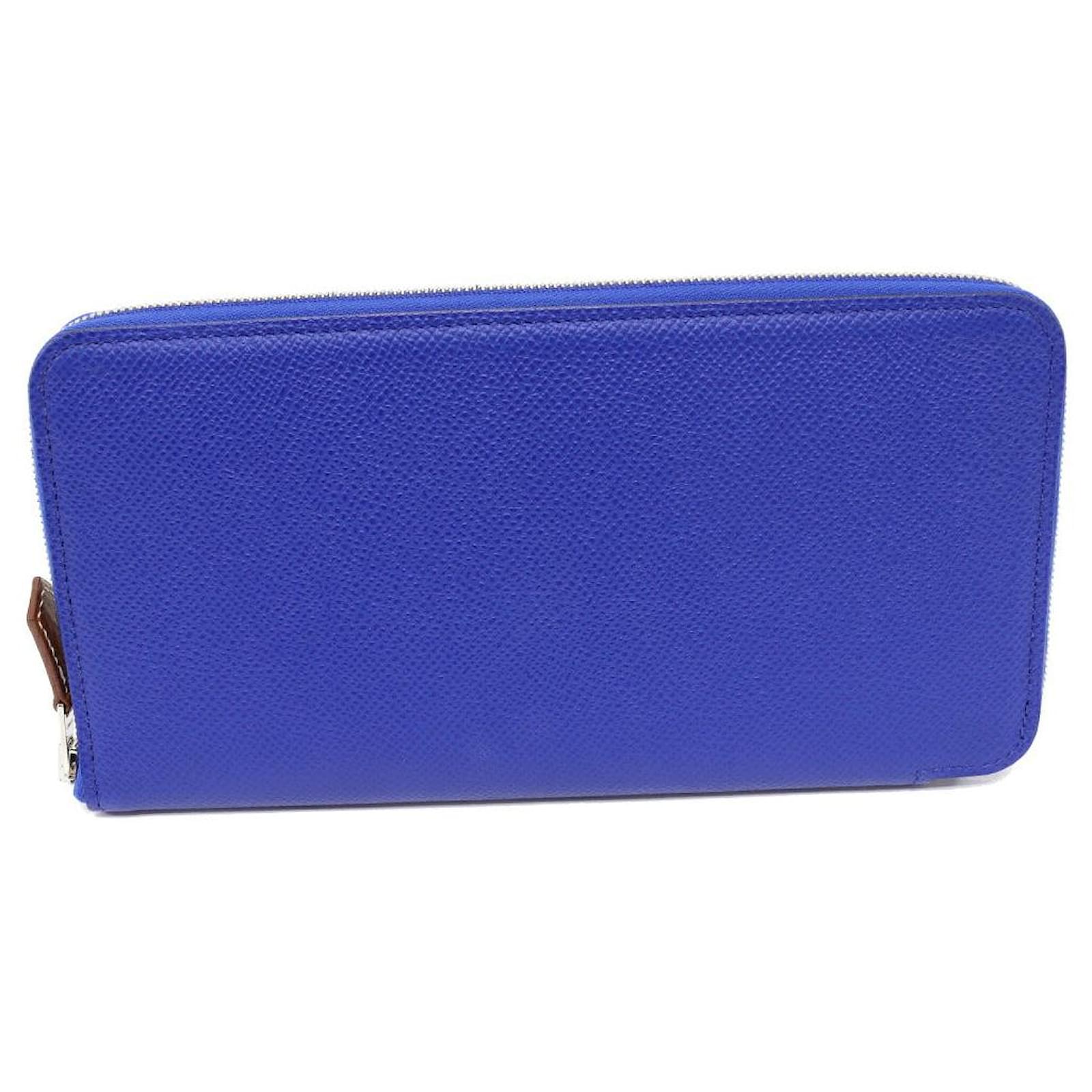 Hermès Hermes Azap Long Wallet Blue Royal Leather Pony-style calfskin ...