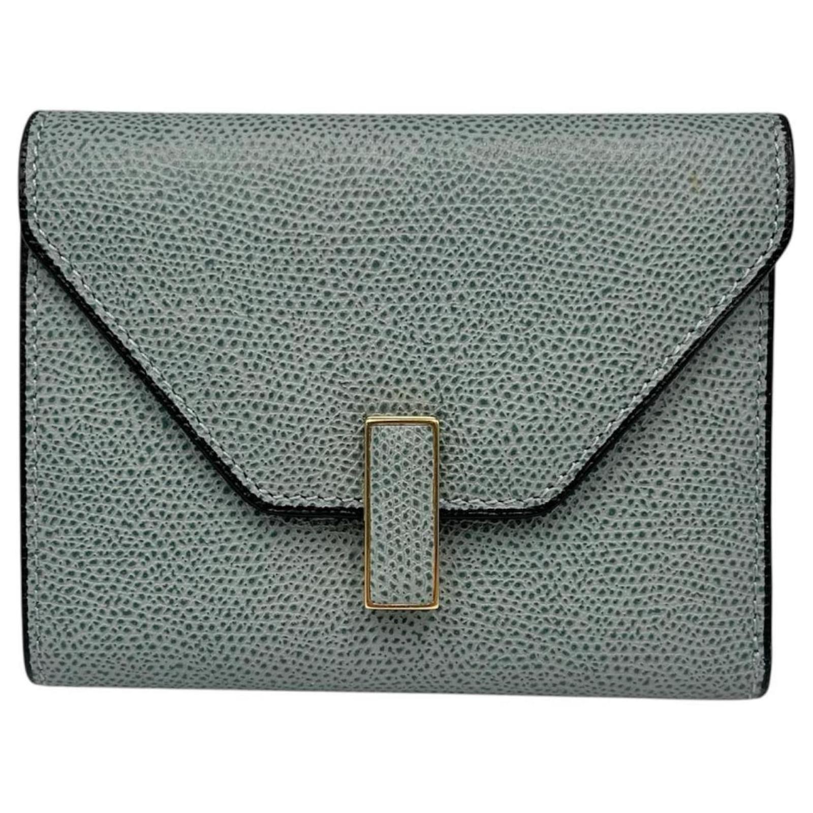 Valextra Iside Tri-fold Wallet Blue Leather ref.2660475 - Joli Closet