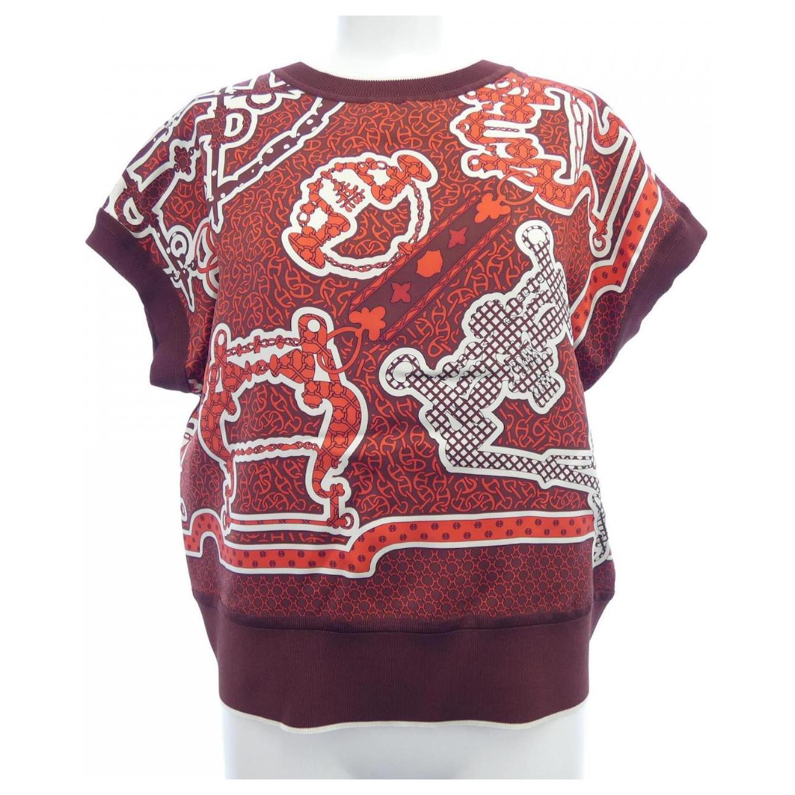 Hermès Hermes Twill Reine Silk Knit Brown Red ref.2660770 - Joli Closet