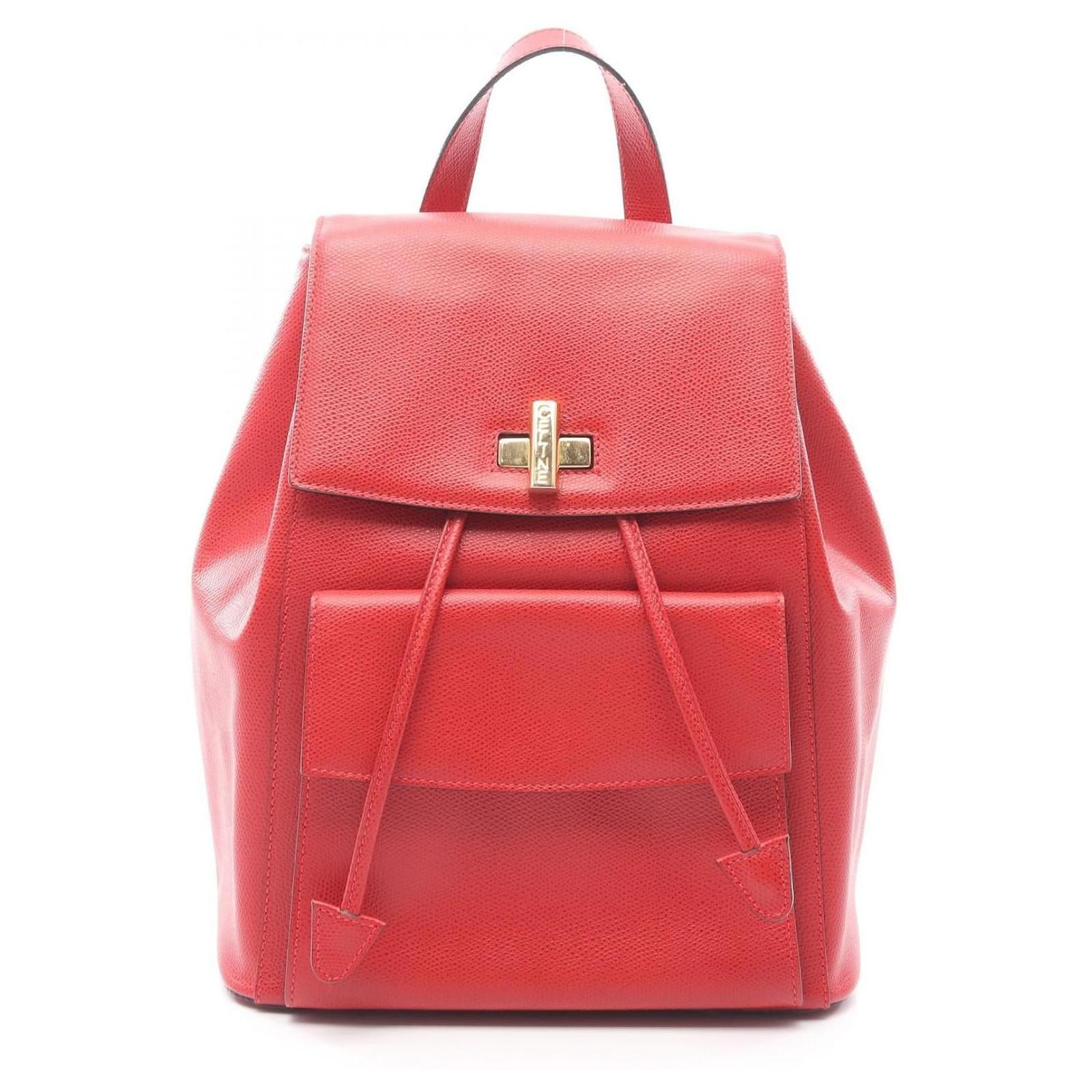 Céline Celine Leather Backpack Red ref.2661537 - Joli Closet