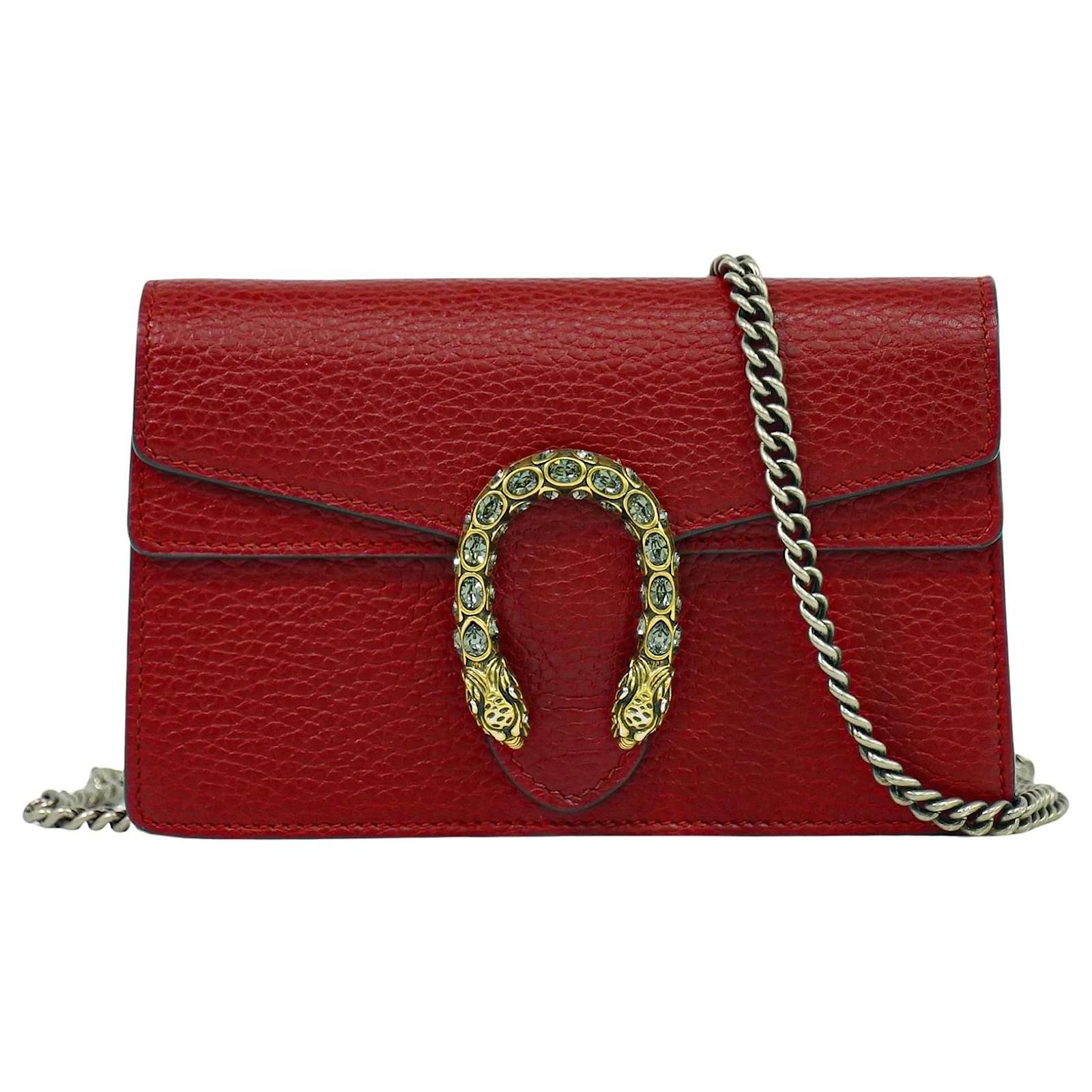 Gucci Dionysus Bag Leather Mini Red ref.2665823 - Joli Closet
