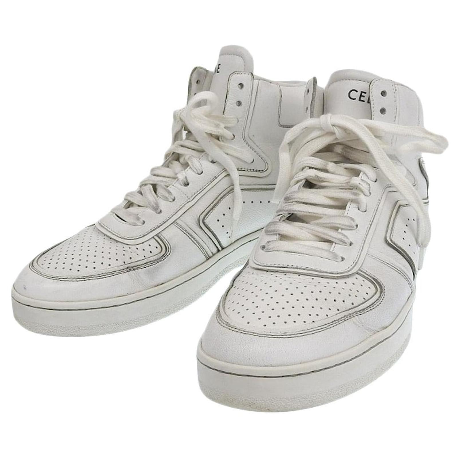 Céline Celine CT-01 Leather High Top Sneakers White ref.2671154 - Joli ...