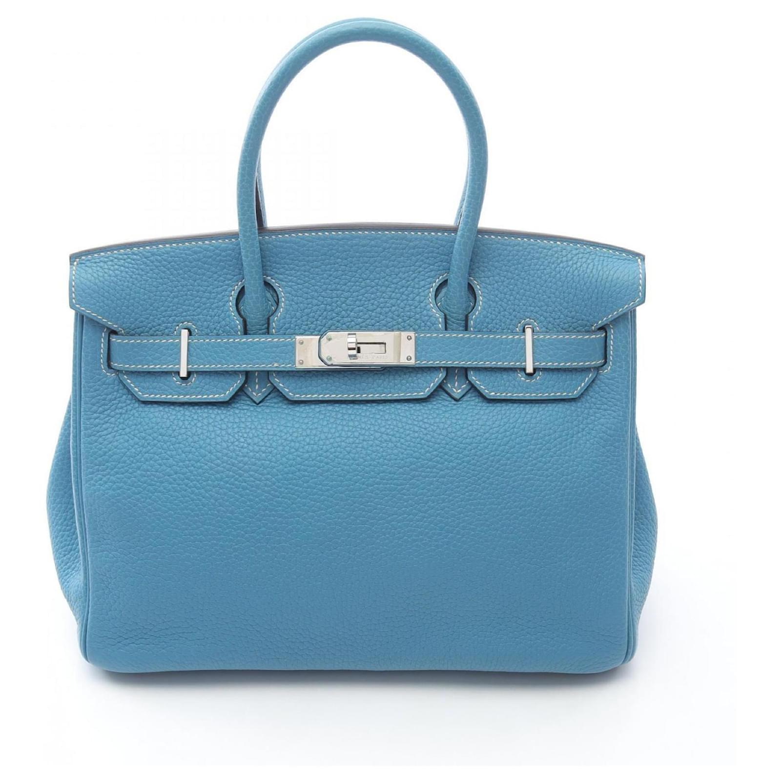 Hermès Hermes Birkin 30 Handbag in Blue Jean Togo Leather ref.2677137 ...