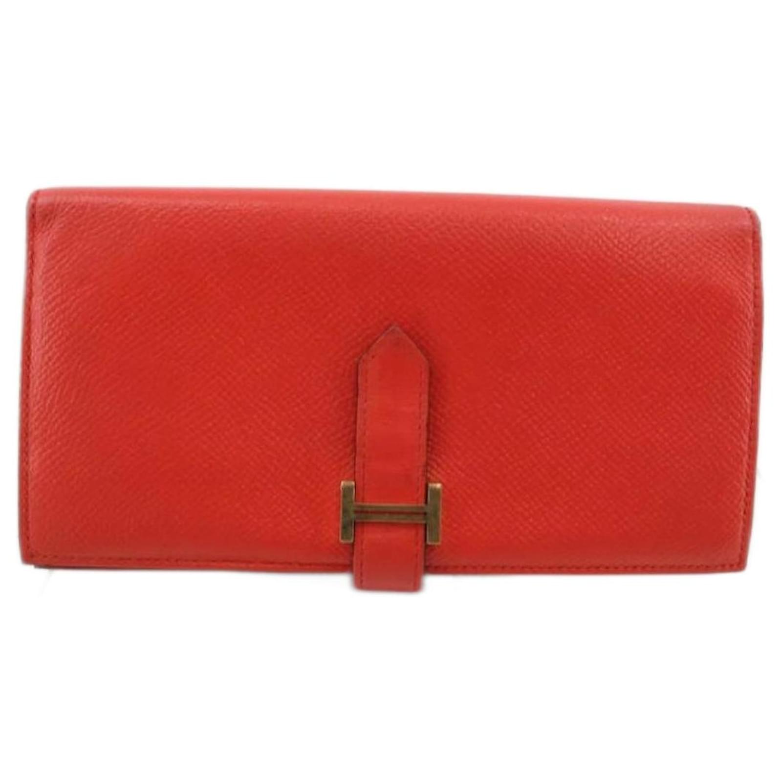 Béarn Hermès Wallets Red Fur ref.2684040 - Joli Closet
