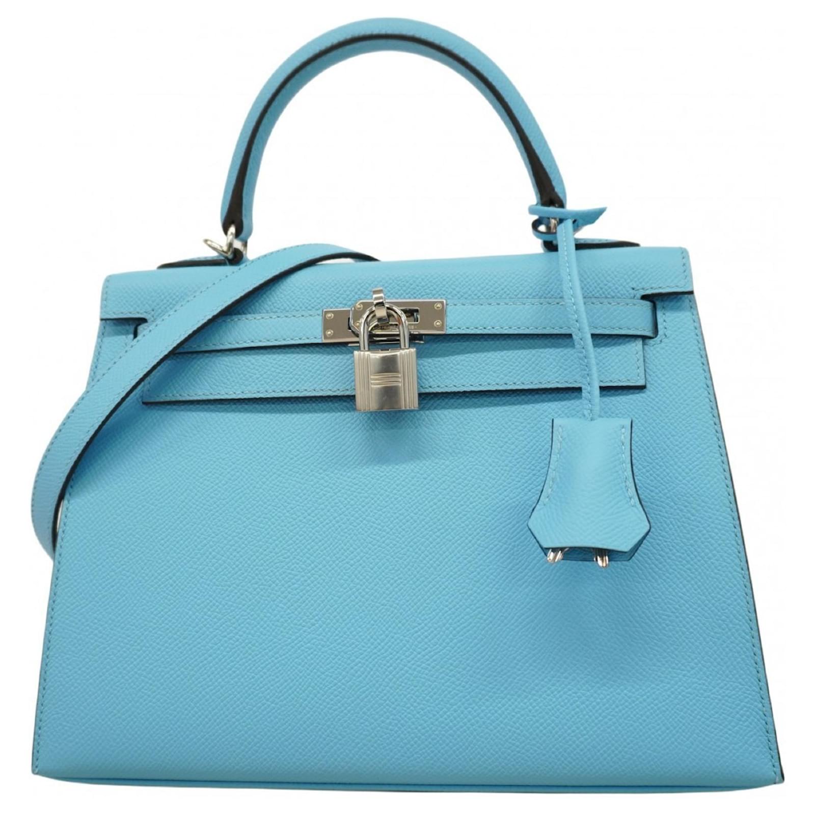 Hermès Hermes Kelly 25 Handbag Light blue Leather ref.2688709 - Joli Closet