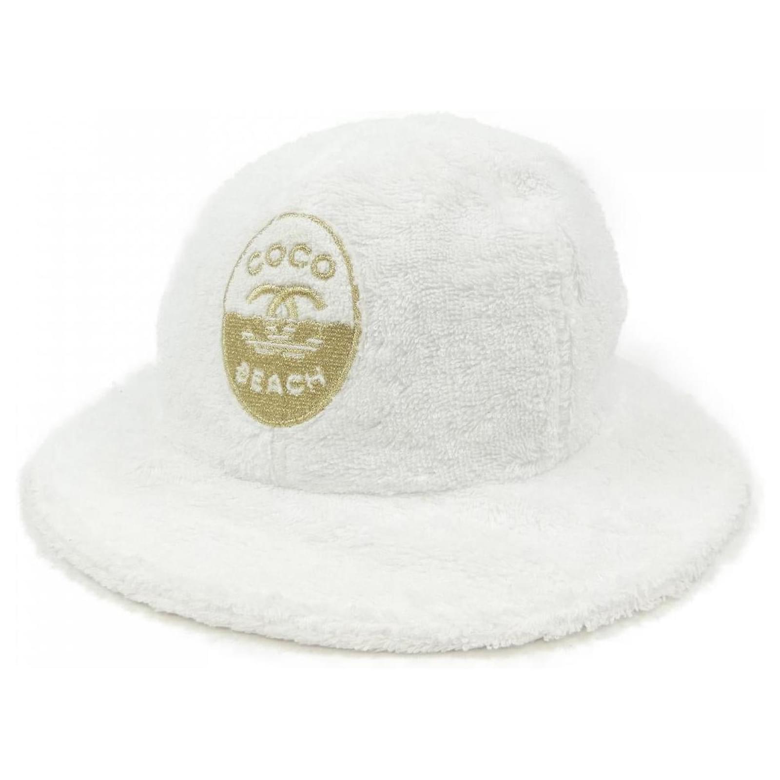 Chanel COCO BEACH Hat White Cotton ref.2692304 - Joli Closet