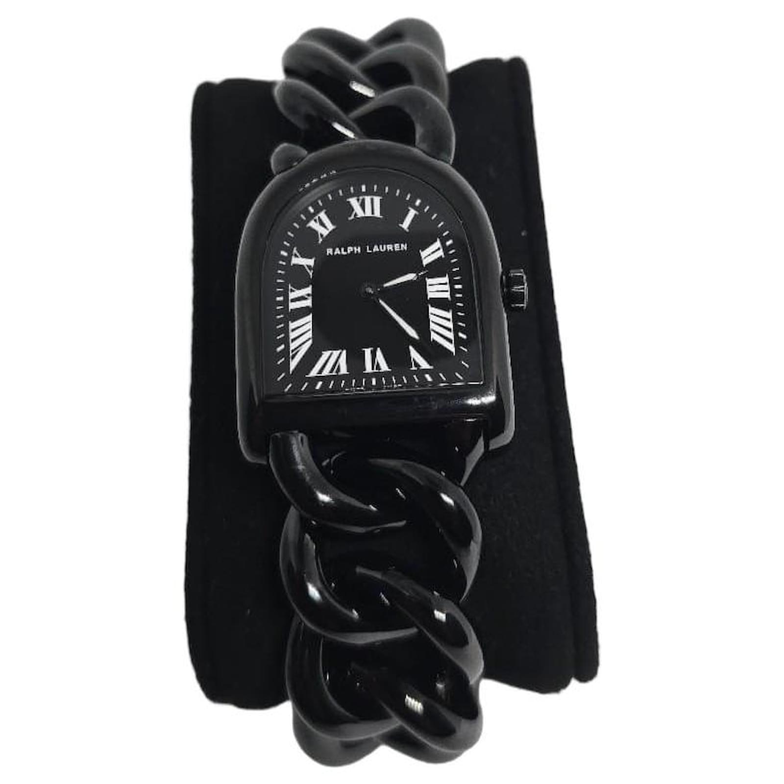 Ralph Lauren Petite Steel Stirrup Black Dial ref.2693203 - Joli Closet