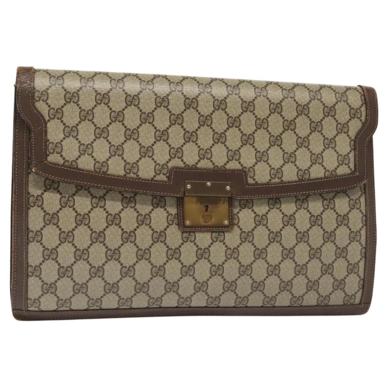 GUCCI Document case GG Supreme PVC Beige Auth ep10739 ref.2701256 ...