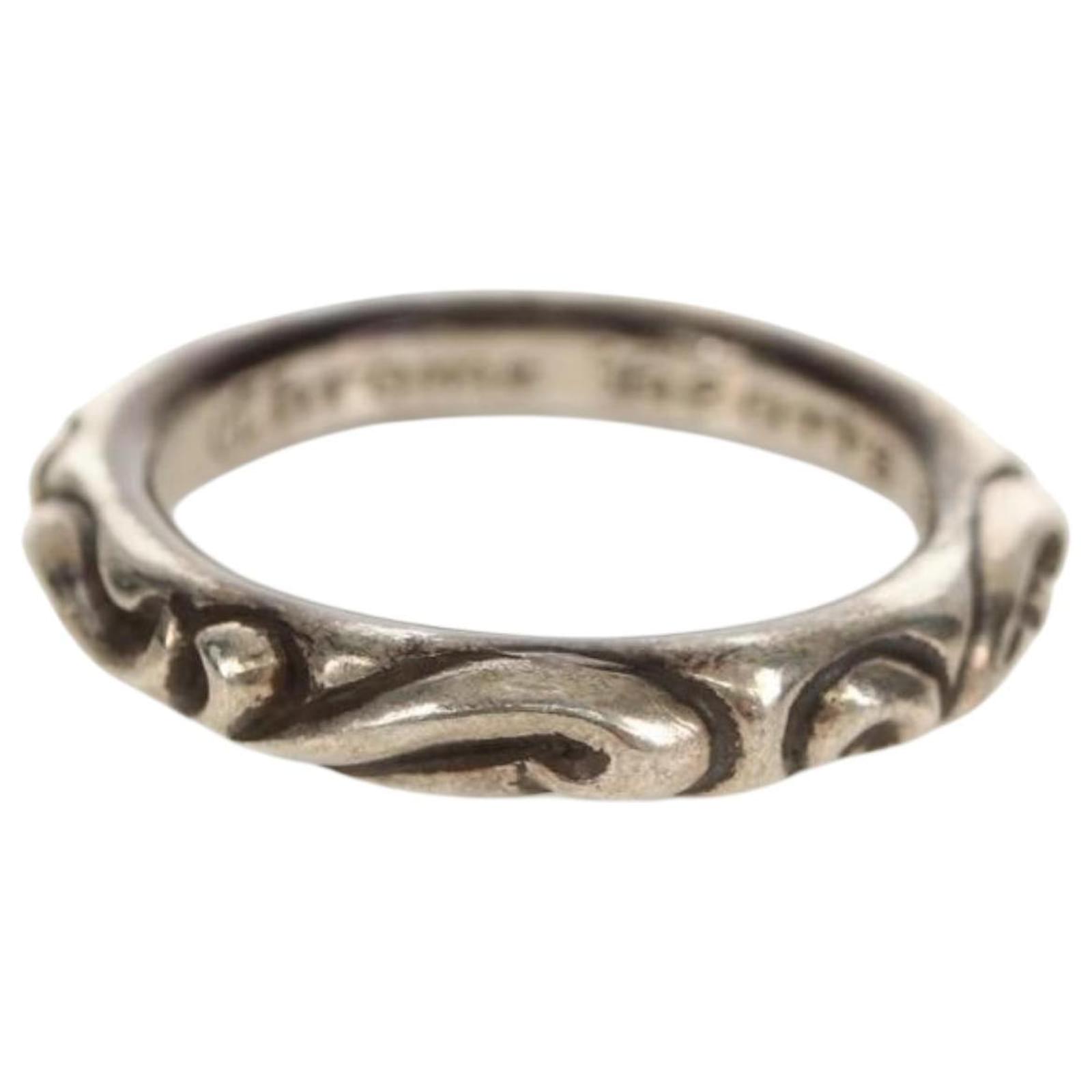 Chrome Hearts Scroll Banding Ring Ag925 Silver Auth 157976SAM Silvery ...