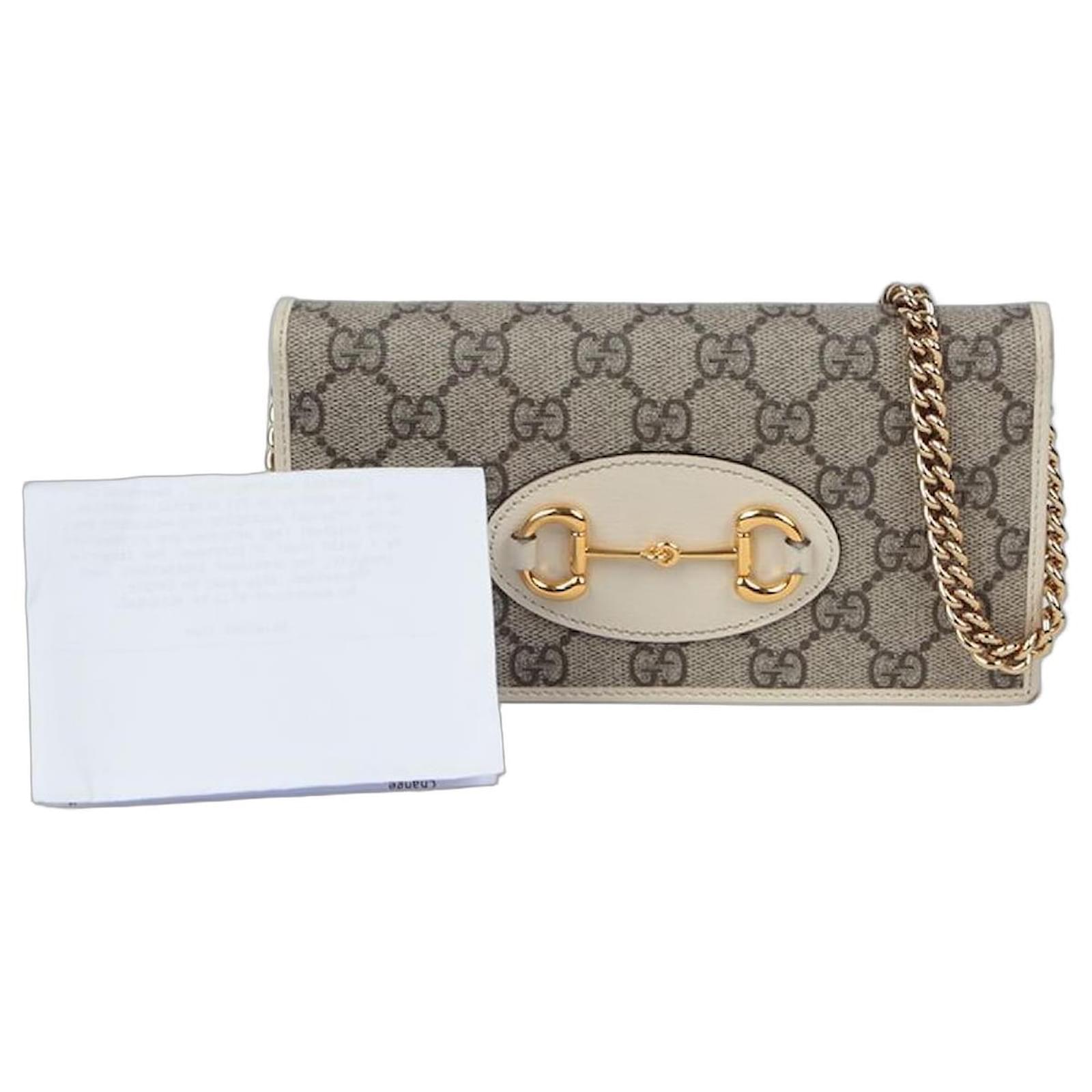Gucci Horsebit Chain Wallet Crossbody White Leather ref.2729380 - Joli ...