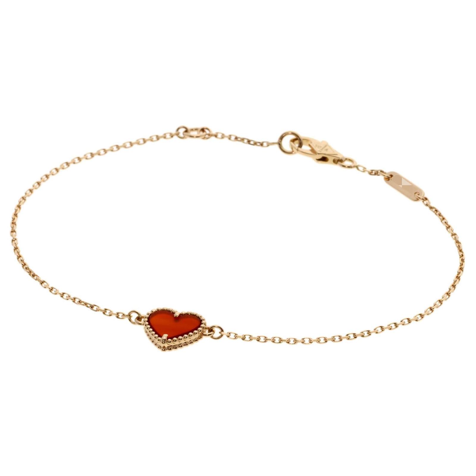 Van Cleef & Arpels Sweet Heart Carnelian Bracelet Pink gold ref.2732379 ...