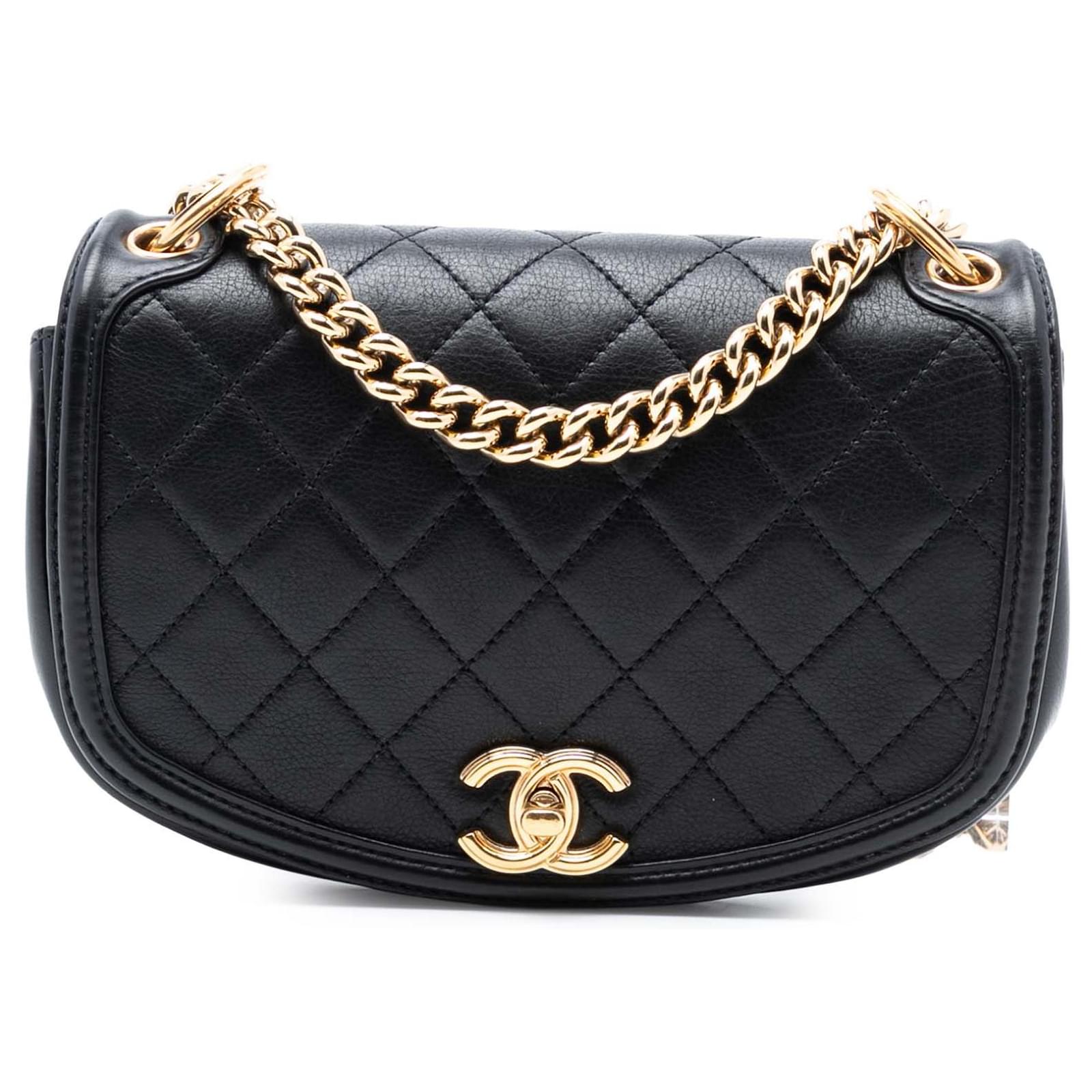 Chanel Black Small Quilted Calfskin Underline Flap Leather Pony-style ...