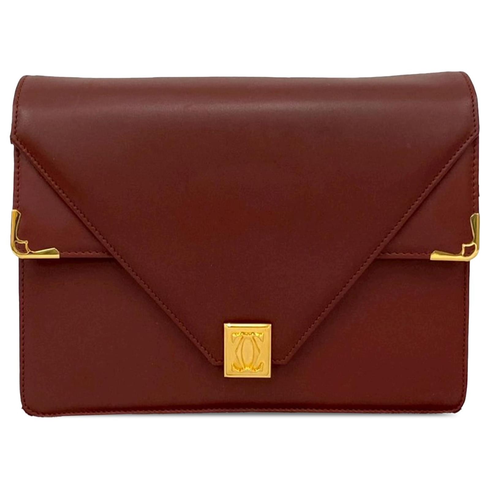Cartier Red Leather Must de Cartier Crossbody Dark red Pony-style ...