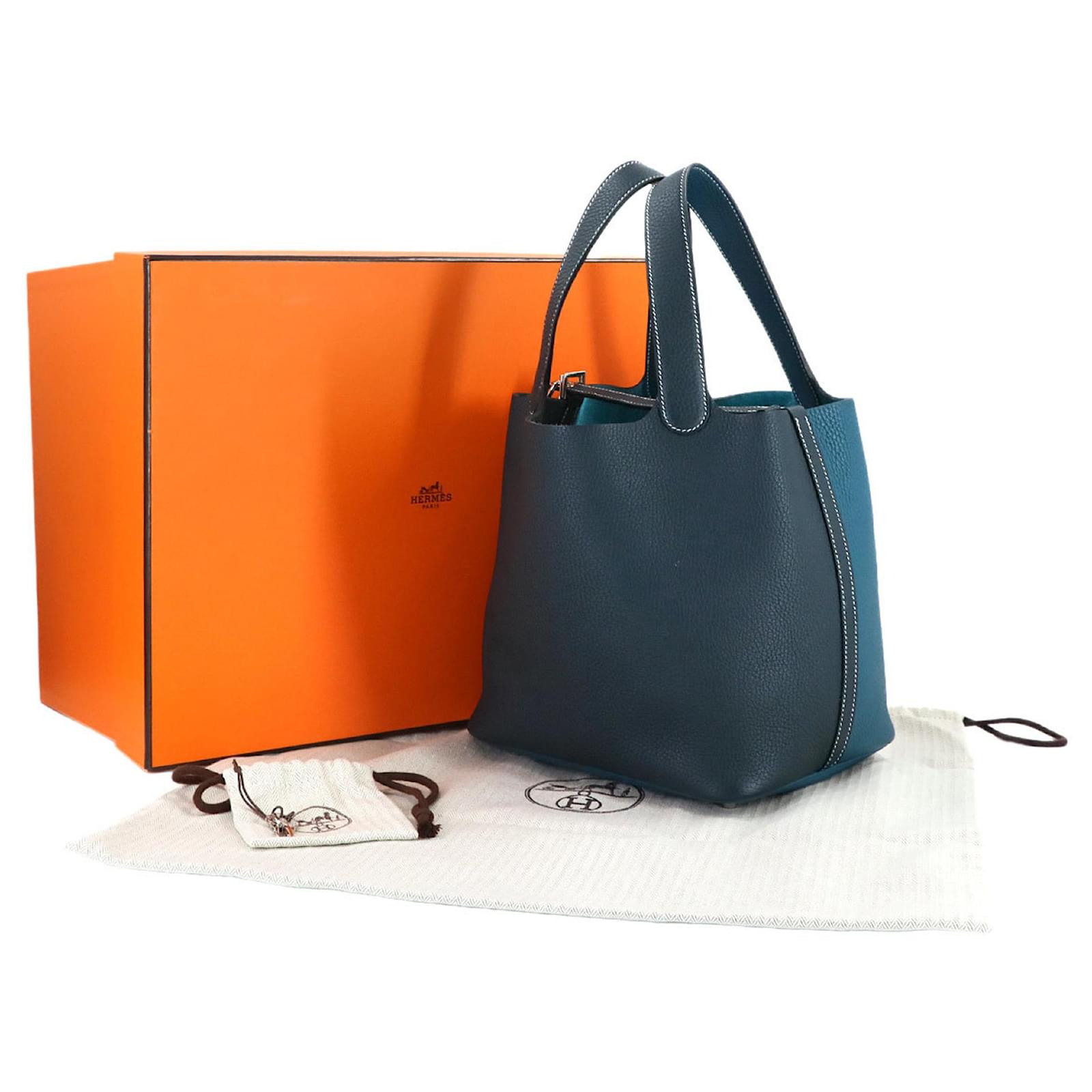 Hermès Hermes Picotin Lock 22 Handbag in Blue Taurillon Clemence ...