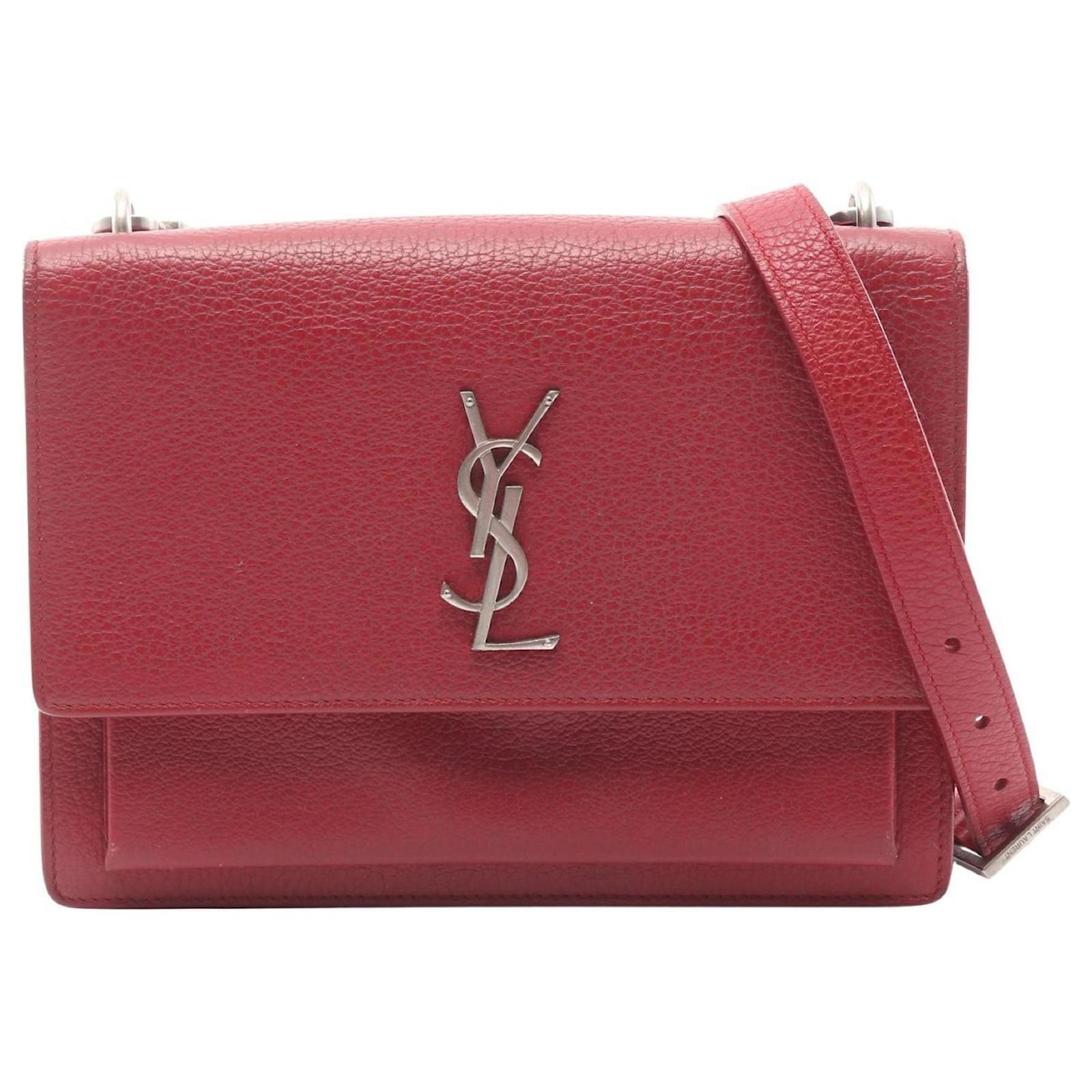 Yves Saint Laurent Paris Sunset Medium Shoulder Bag Red Leather ref ...