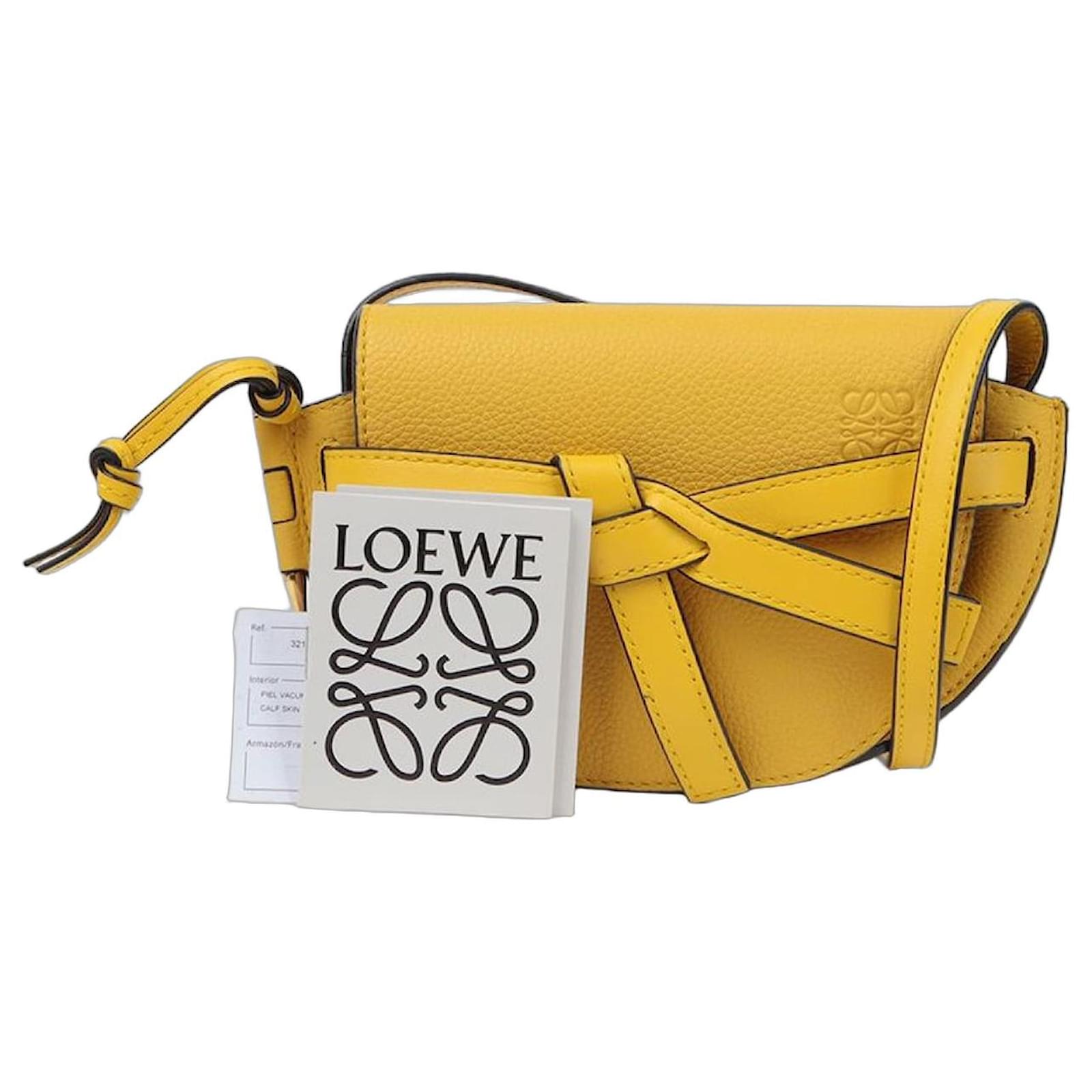 Loewe Gate Mini Shoulder Crossbody Bag Yellow Leather ref.2752214 ...