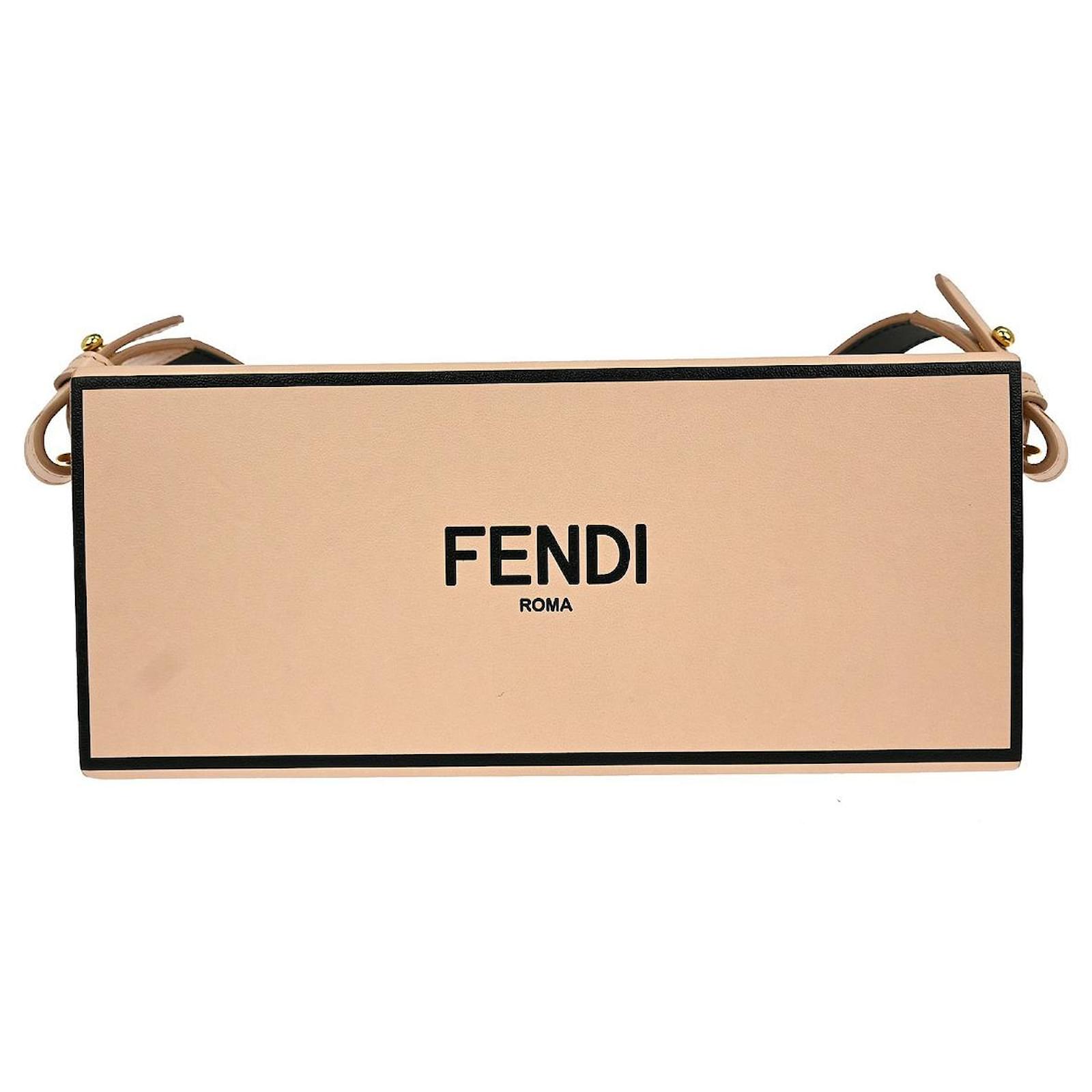 Fendi Logo Horizontal Box Crossbody Bag Leather Pink ref.2753276 - Joli ...