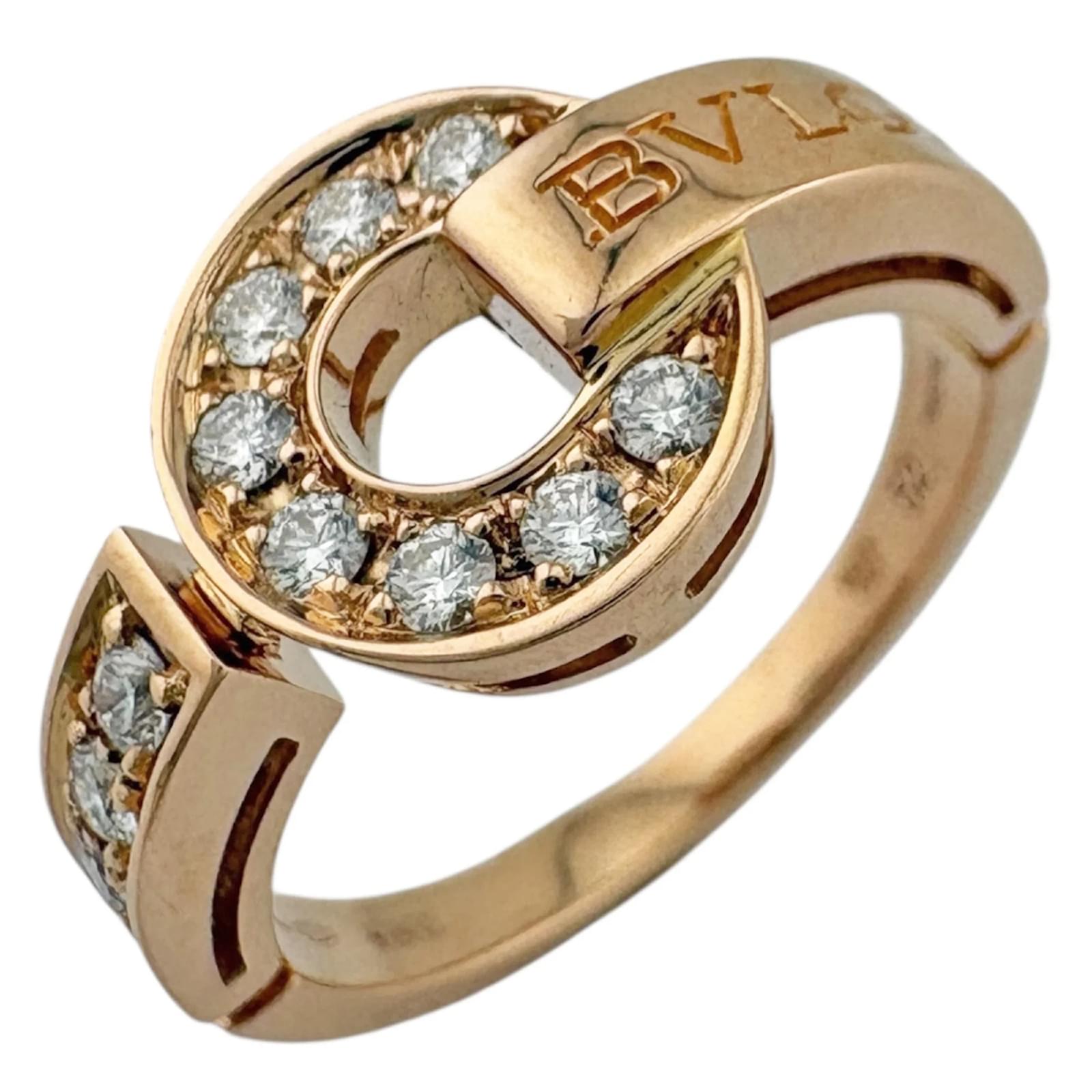 Bulgari Bvlgari 18K Gold Diamond Women's Band Ring (Sold) - Joli Closet