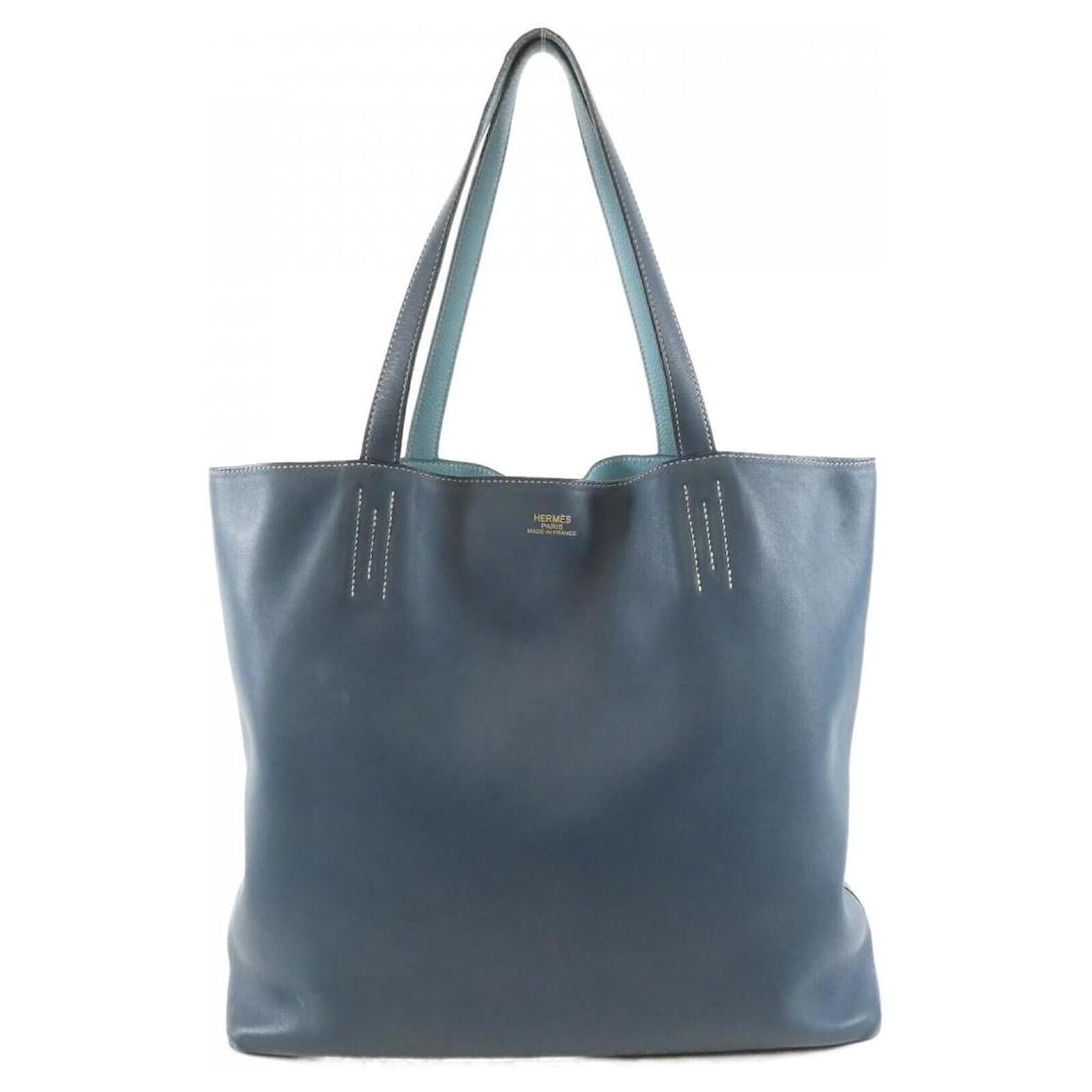 Hermès Double Sens45 Taurillon Clemence Swift Bag Blue Leather ref ...