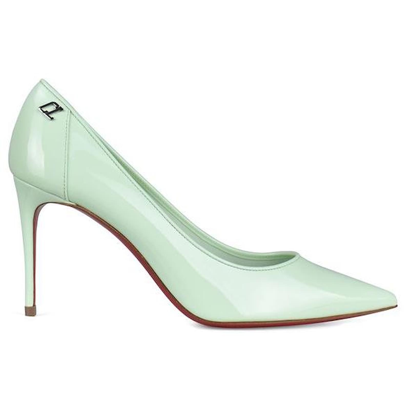 Christian Louboutin Sporty Kate 85 Pumps Green Leather ref.2831083 ...
