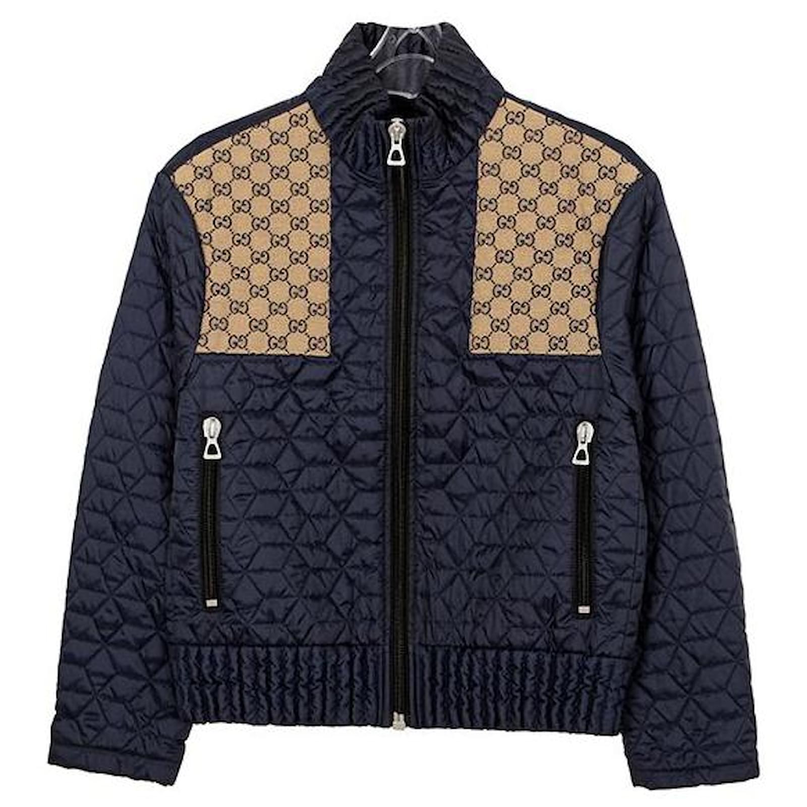 Gucci GG Detail Quilted Jacket Size Blue Cloth ref.2837816 - Joli Closet