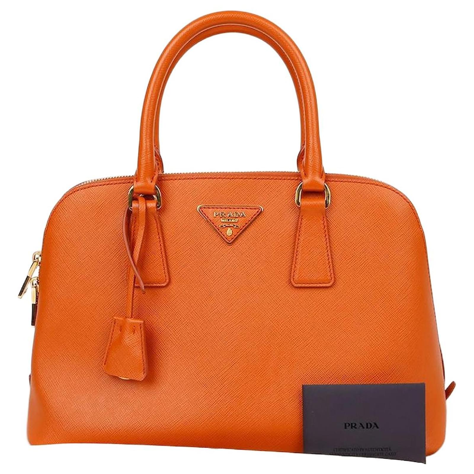 Prada Lux Tote Bag Orange Leather ref.2845169 - Joli Closet
