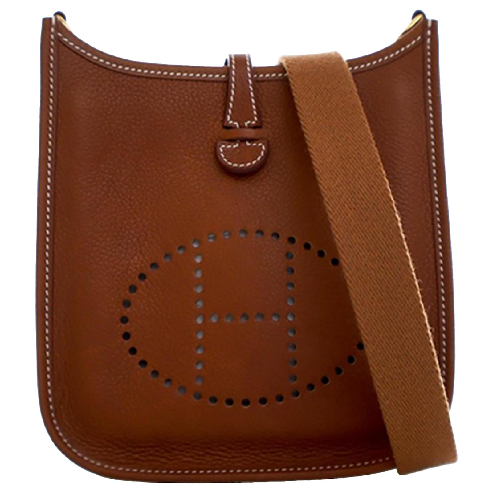 Hermès Brown Barenia Evelyne TPM 16 Leather Pony-style calfskin ref ...