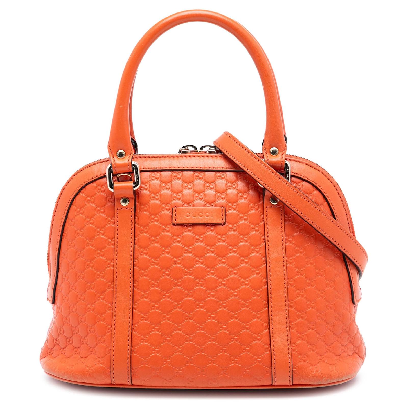 Gucci Orange Mini Microguccissima Dome Satchel Leather Pony-style ...