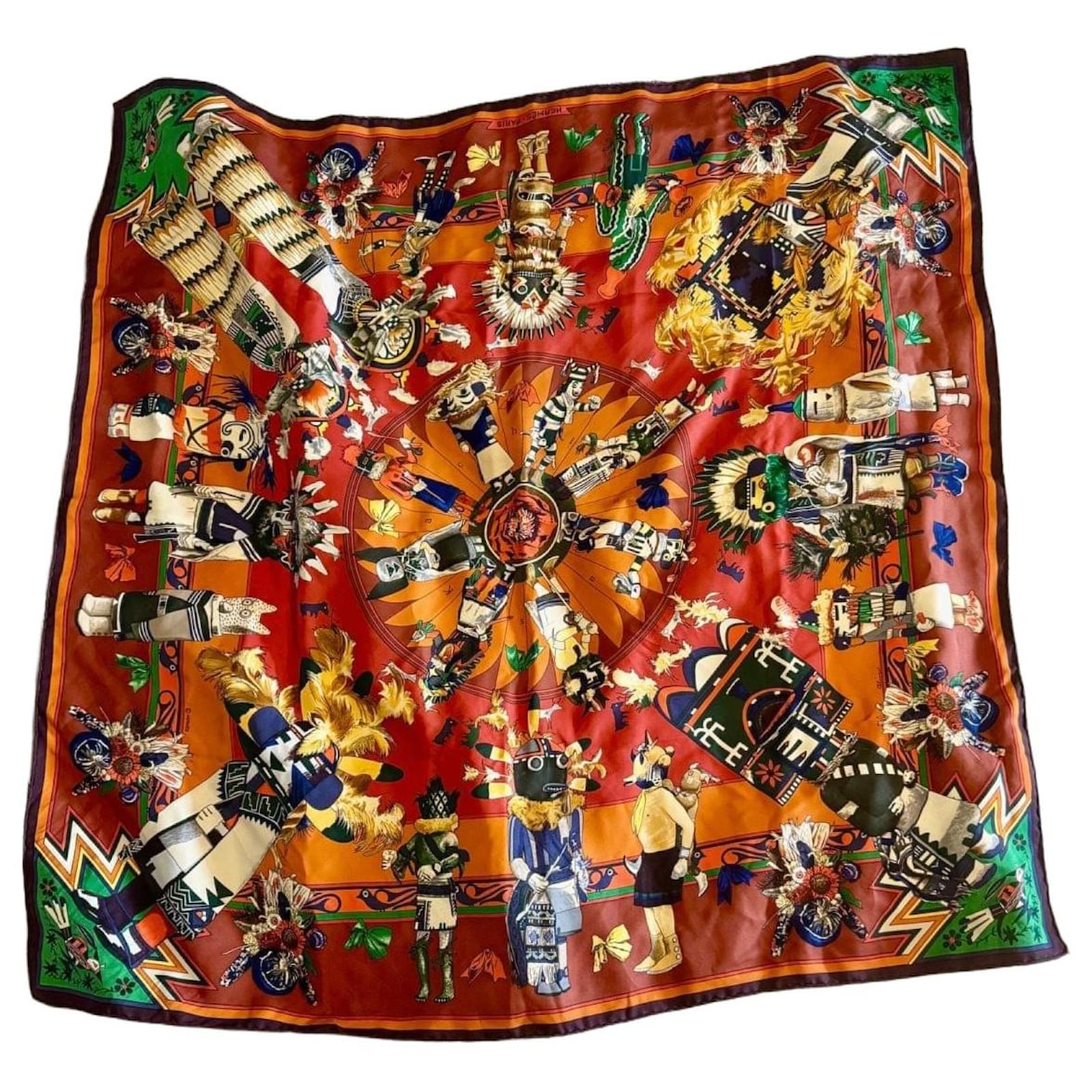 Hermès Silk Scarf Model Kachinas – Kermit Oliver – Rare – Box ...