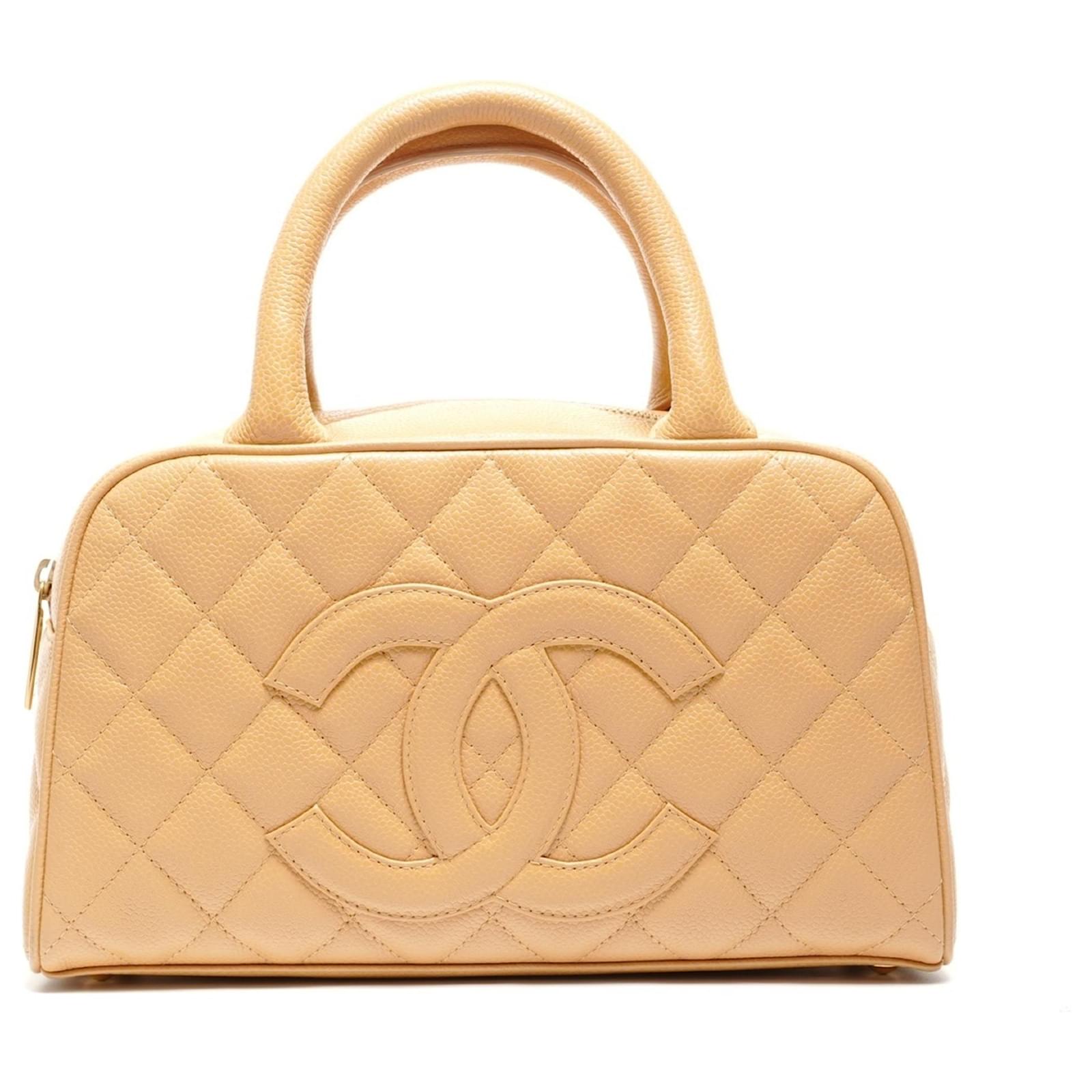 Chanel Coco Mark Mini Boston Handbag Beige ref.2926496 - Joli Closet