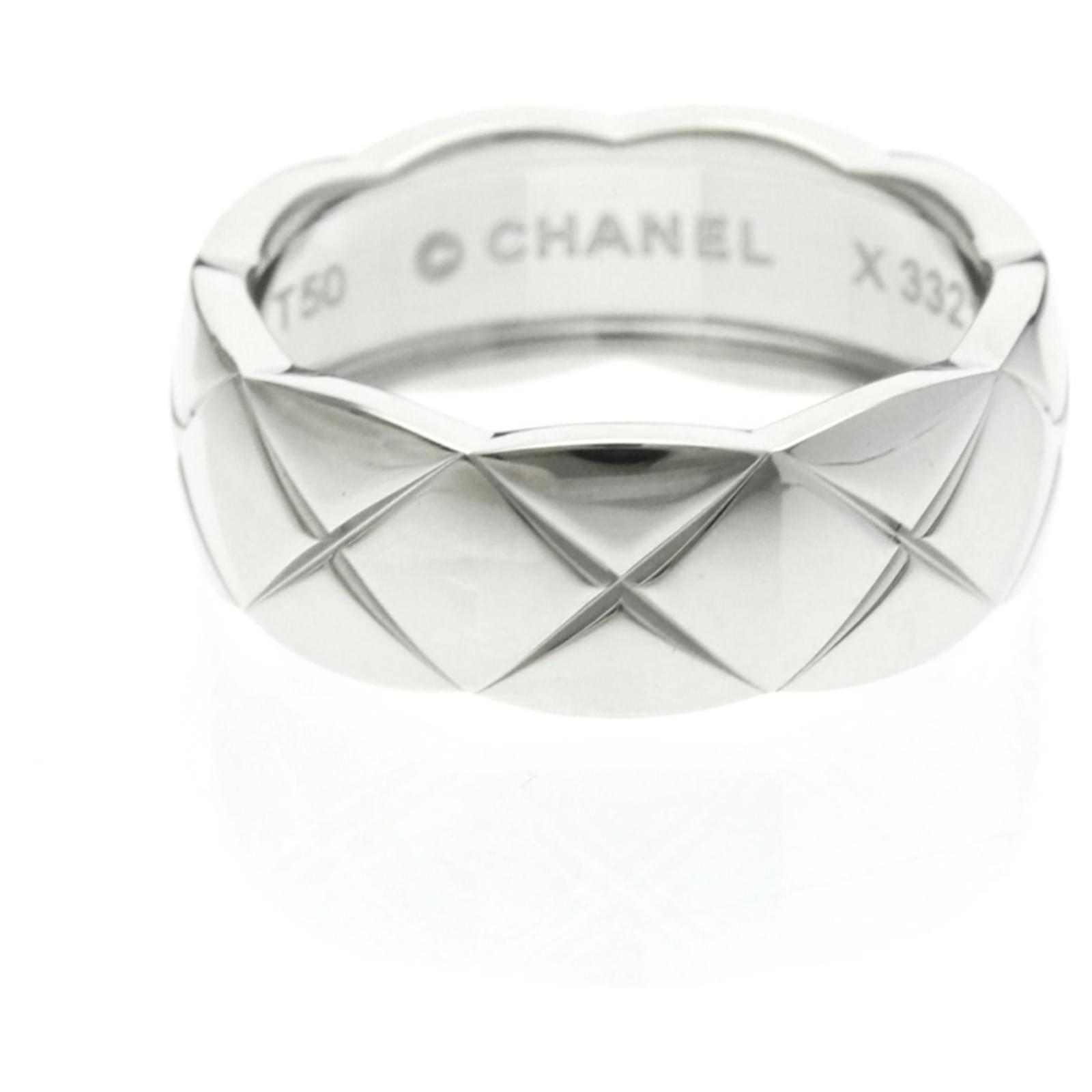 Bague Chanel Coco Crush Modèle Moyen Or blanc Argenté ref.2984308 ...
