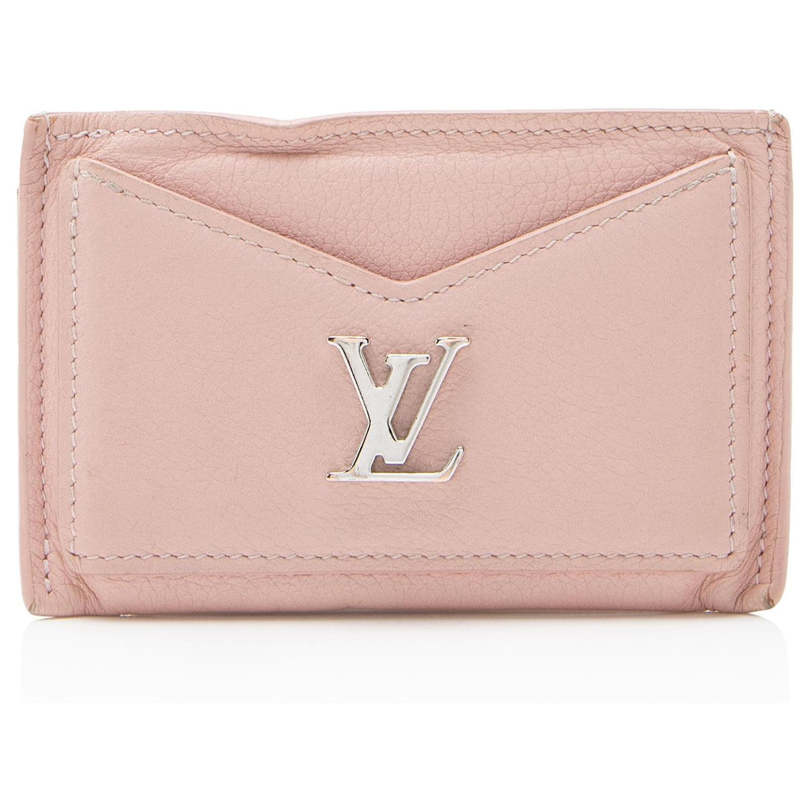 Louis Vuitton Calfskin Lockme Card Holder Pink Leather Pony-style ...